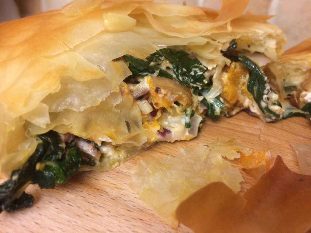 Filo Parcel with Goats Cheese, Roasted Butternut Squash and Spinach ...